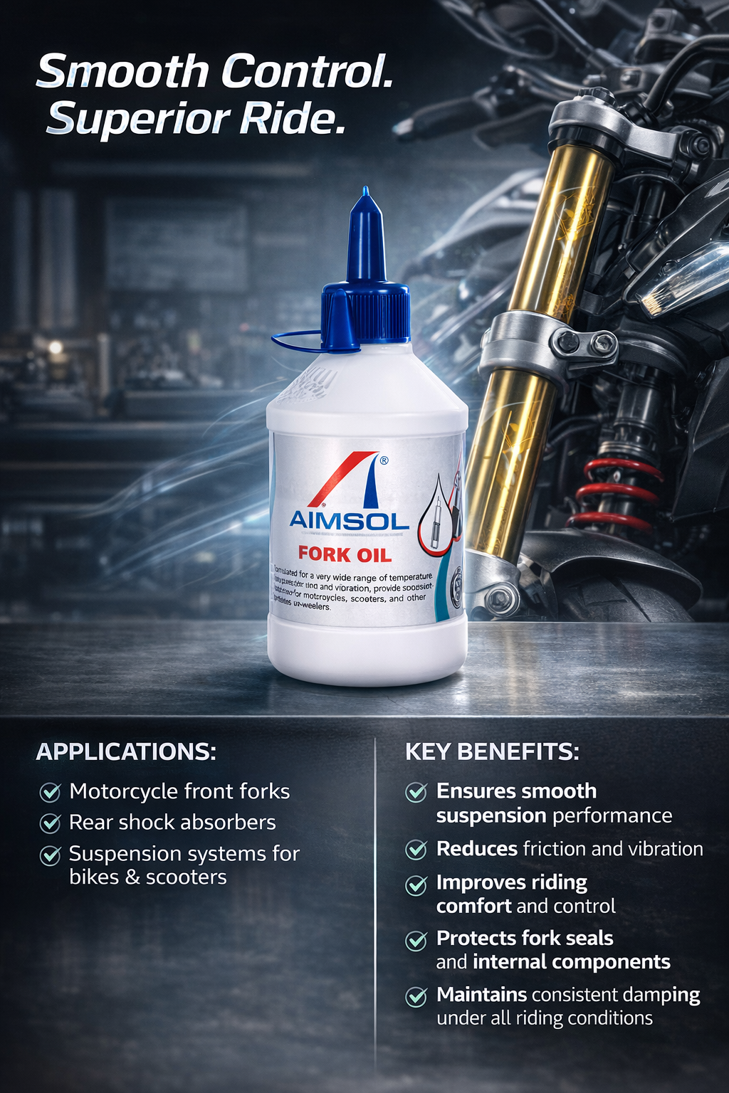 Aimsol Fork / Shocker Oil - Aimsol Lubricants Bike Engine Oil